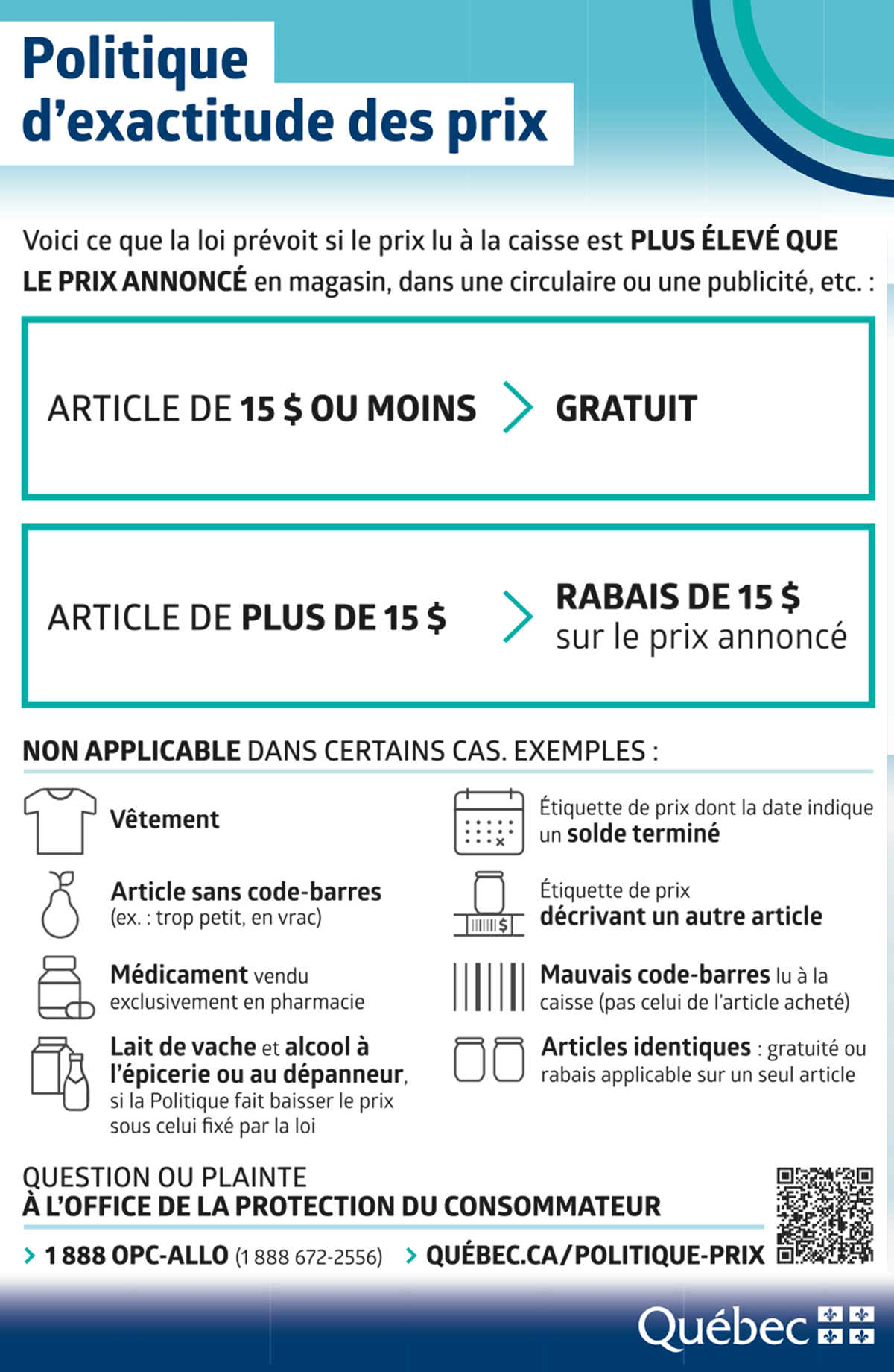 Petite affiche Politique d’exactitude des prix